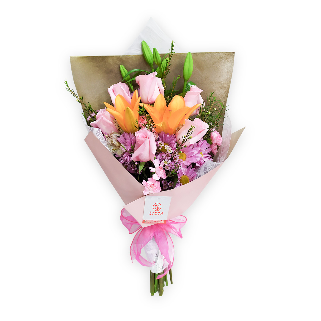 Ramo 6 Rosas Blush Lilium - Aroma a Flores