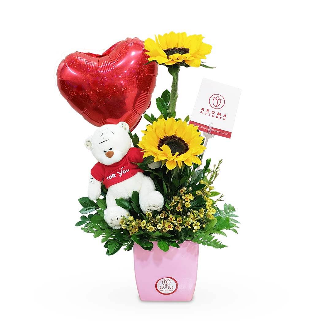 Oso girasol Amor - Aroma a Flores